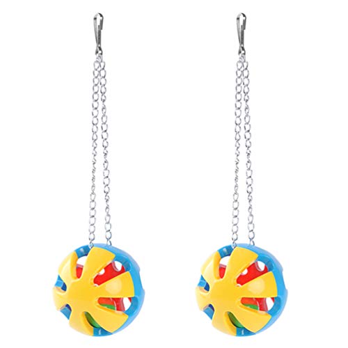balacoo 2Pcs Bird Hanging Ball Chewing Treat Toy Cage Play Toy for Parrot Parakeet Cockatiel Conure