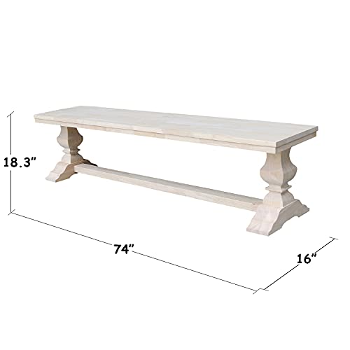 IC International Concepts International Concepts Trestle, Unfinished, Bench