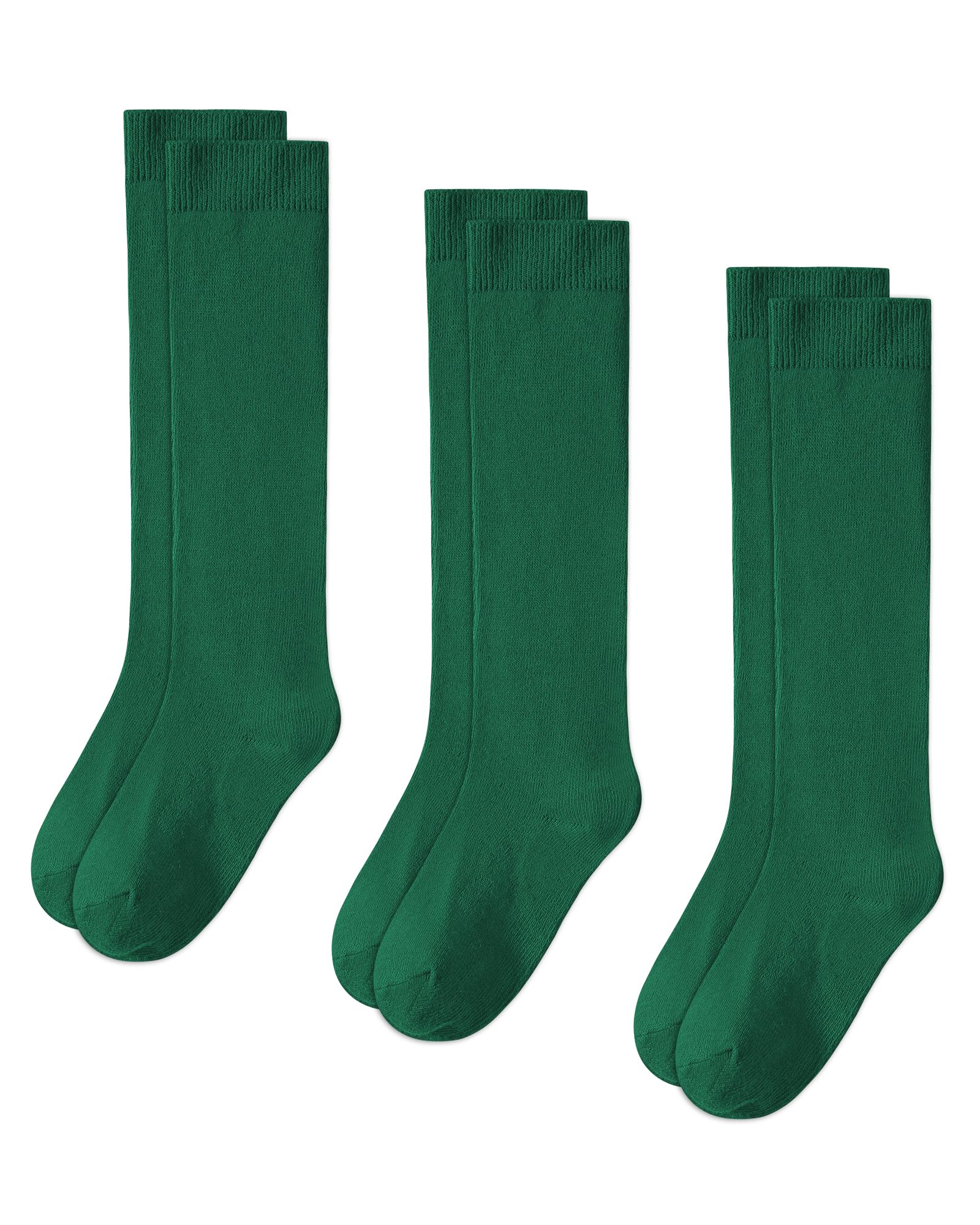 BOOPH Kids Socks Knee High Socks Boys Girls School Uniform Socks 3-5T Green