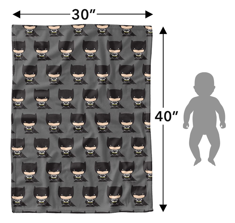 LOGOVISION Batman Lightweight Baby Blanket, 30"X40", Cute Chibi Character Pattern Unisex for Infants Girls & Boys