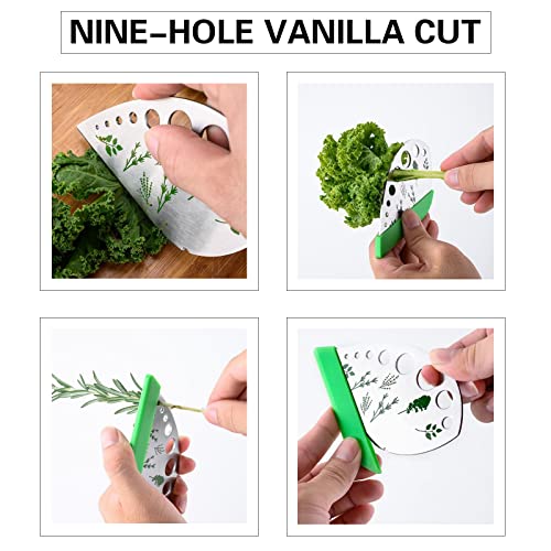 Herb Scissors with 5 Blades and Cover, Herb Stripper Tool Kit, Vegetables Potato Fruits Peeler, 3 Stainless Kitchen Gadget Set Cutter Chopper with Cleaning Combs, Graters