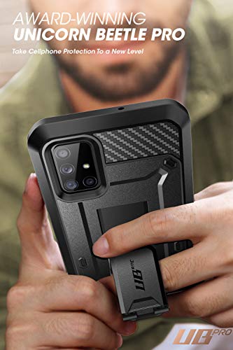 SUPCASE Unicorn Beetle Pro Series Designed for Samsung Galaxy A71 5G Case[Not for A71 5G UW Verizon], Full-Body Rugged Holster & Kickstand Case with Built-in Screen Protector (Black)