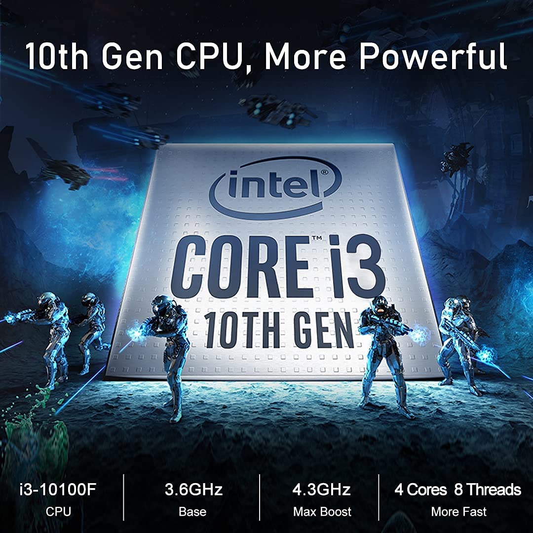 PARTAKER Mini Gaming PC,Desktop Computer,Powerful Mini PC with Core i9 10900F Octa Core Processor, 64GB DDR4 1TB SSD, GTX1050Ti, 4K, Dual Monitor Capable, Win10 Pro