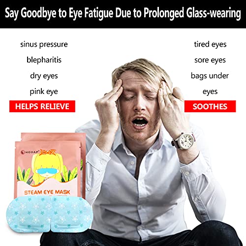 Steam Eye Mask for Dry Eyes Heated Eye Mask for Sleeping Eye Mask for Dark Circles and Puffiness Elimination Brighter Eyes & Less Lines Dry Eye Mask for Trouble Sleeper (Blue Unscented 12 PCs)
