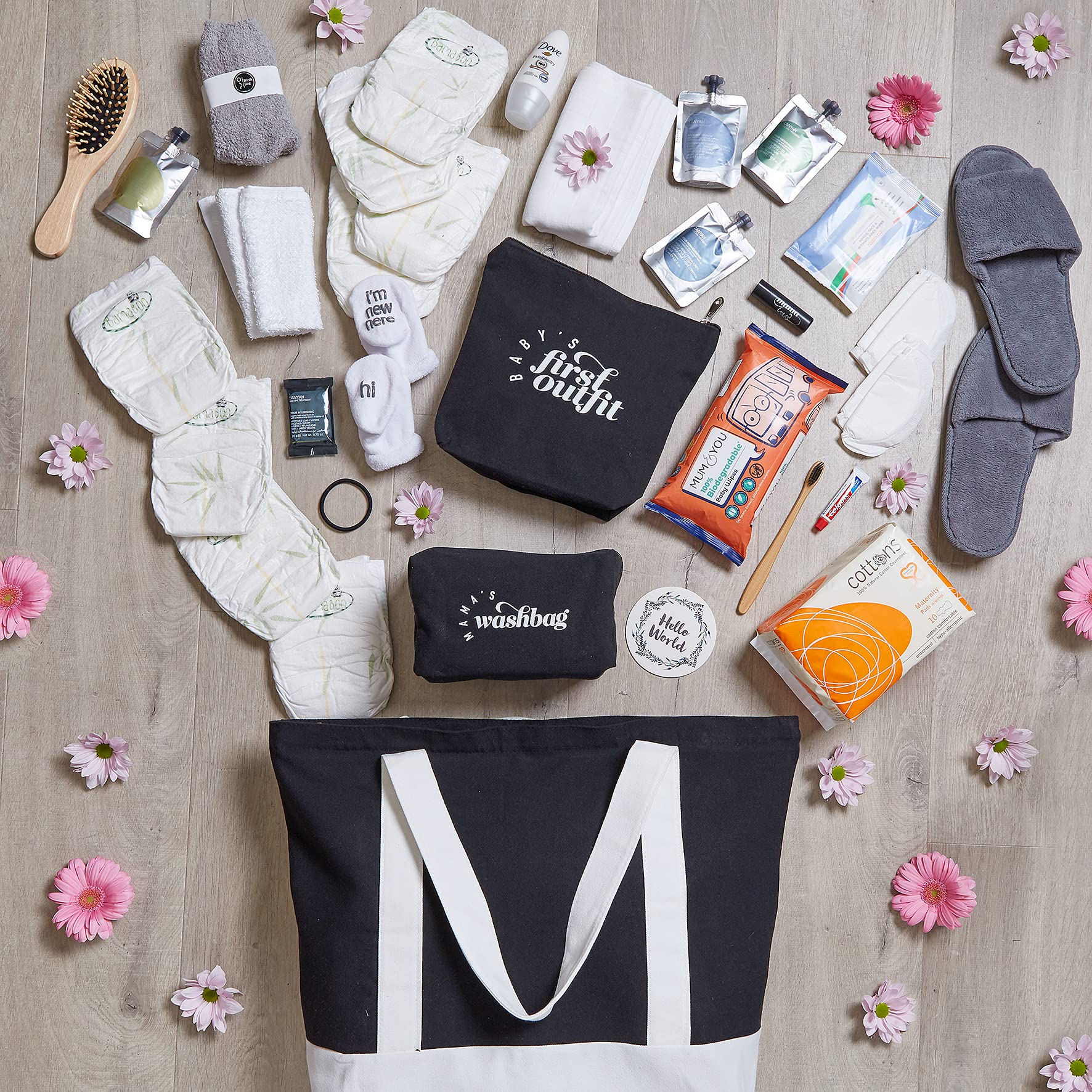 BirthBag® - Pre Packed Maternity Labor and Delivery Hospital Birth Bag Gift Set for New Mom and Baby (Large Tote)