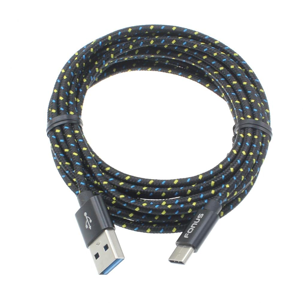 10ft USB Cable Type-C Charger Cord Power Compatible with CAT S62 Phone, Wire USB-C Long Braided Fast Charge Sync High Speed