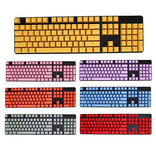 104Pcs Keycaps,Mechanical Keyboard Keycaps,Key Caps,Gaming Keyboard Keycaps,Keycaps,Universal Backlight KeyCaps,KeyCaps Replacement,ABS OEM Keyboard Accessory for Mechanical Keyboards Orange