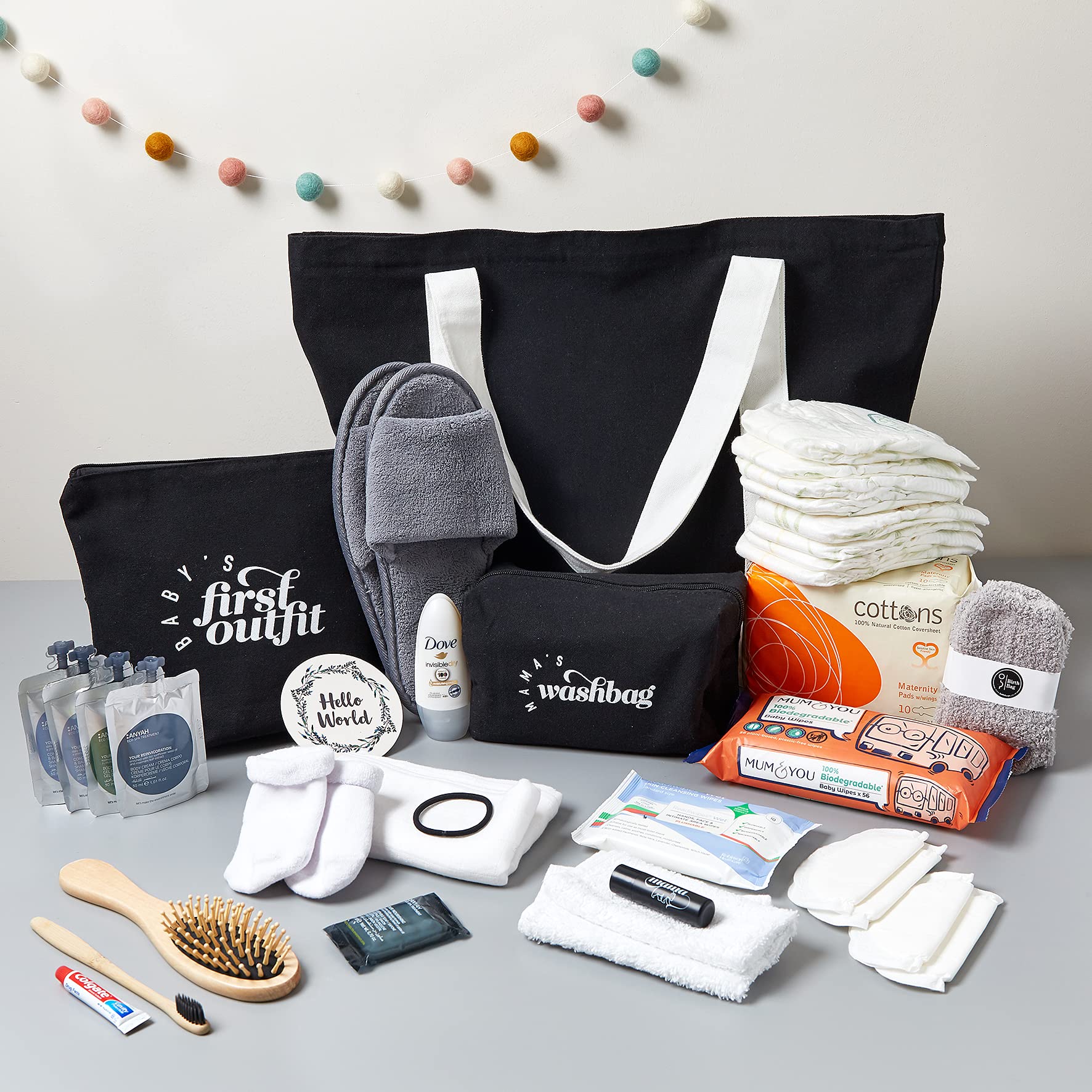 BirthBag® - Pre Packed Maternity Labor and Delivery Hospital Birth Bag Gift Set for New Mom and Baby (Large Tote)