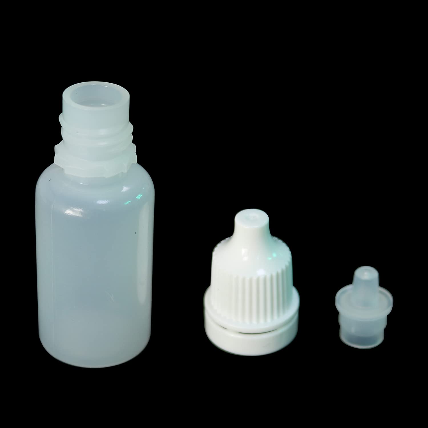 RLECS 50pcs 10ml Empty Plastic Squeezable Dropper Bottles with Caps Eye Liquid Dropper Refillable Bottles, White
