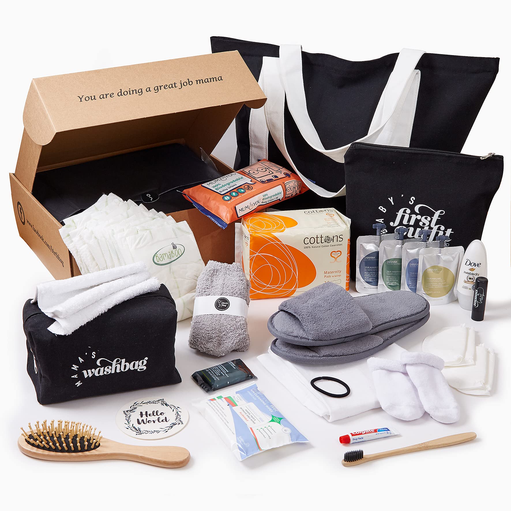 BirthBag® - Pre Packed Maternity Labor and Delivery Hospital Birth Bag Gift Set for New Mom and Baby (Large Tote)