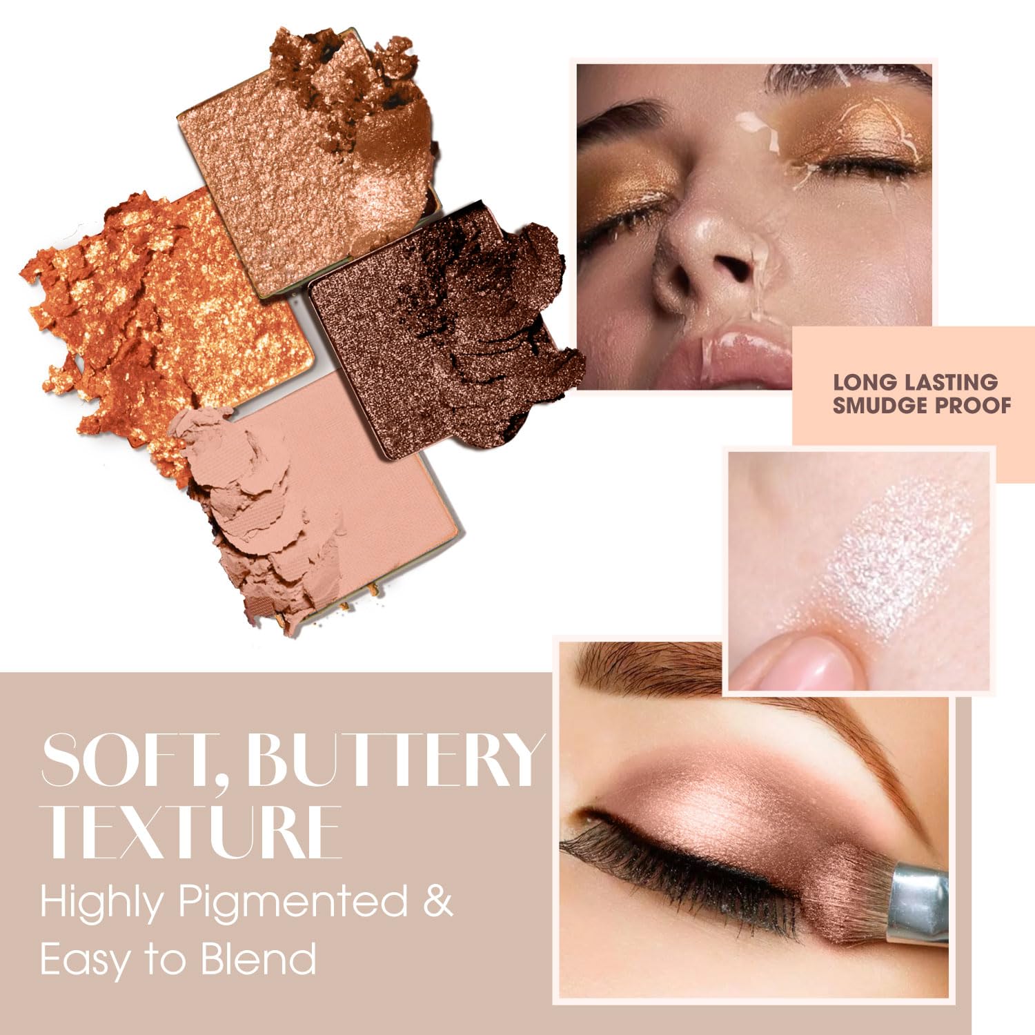 Lamora Nude Bronze Eyeshadow Palette - 12 Warm Brown Highly Pigmented Shimmer & Matte Shades - Travel Size Makeup Palette with Mirror