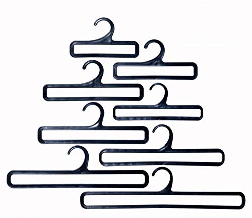 WellieSTR (Pack of 50 Plastic Hangers,Towel/Scarf/Legging Hangers, 17.5cm/6.9" - Black