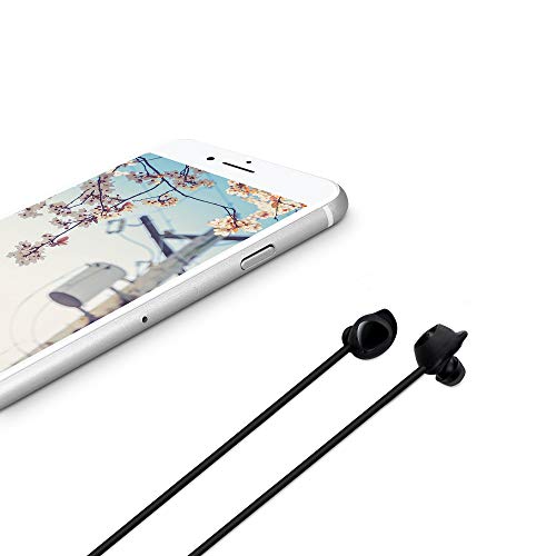 kwmobile Straps Compatible with Samsung Galaxy Buds/Buds Plus - 2X Silicone Holder for Wireless Earphones - Black