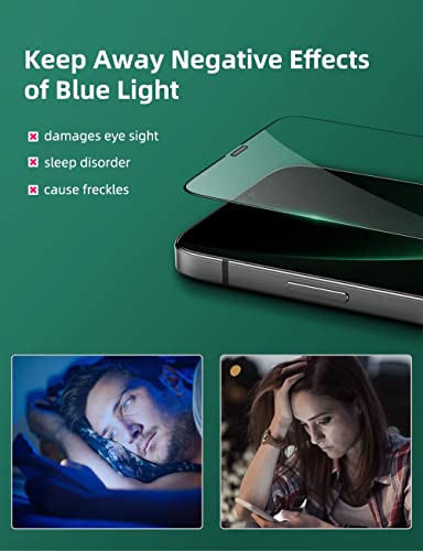 BENKS [2 Pack Compatible With iPhone 12 / iPhone 12 Pro Screen Protector Anti Blue Light, HD Clear Eye Protection Tempered Glass 9H hardness Full Coverage Protective Film design for iPhone 2020, 6.1β