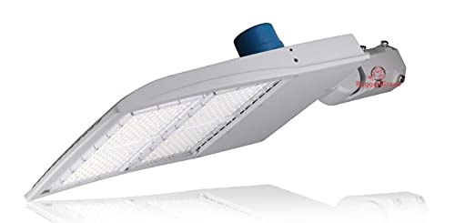 300 Watt LED NextGen II Parking Lot Lights β 40,000 Lumens β Super Efficiency 130 Lumen to Watt - 5000K - with Photocell - Silver/Gray Housing