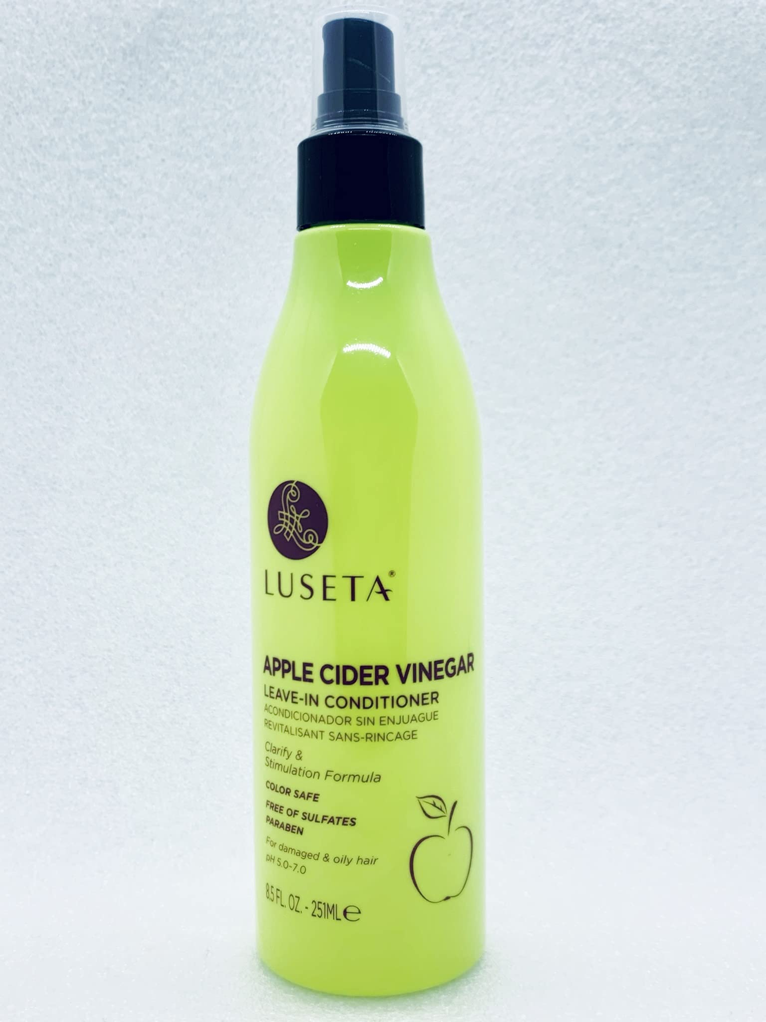 Luseta Apple Cider Vinegar Leave in Conditioner for Clarify & Stimulation- Scalp Cleanser - Removes Buildup, Adds Volume 8.5Fl Oz
