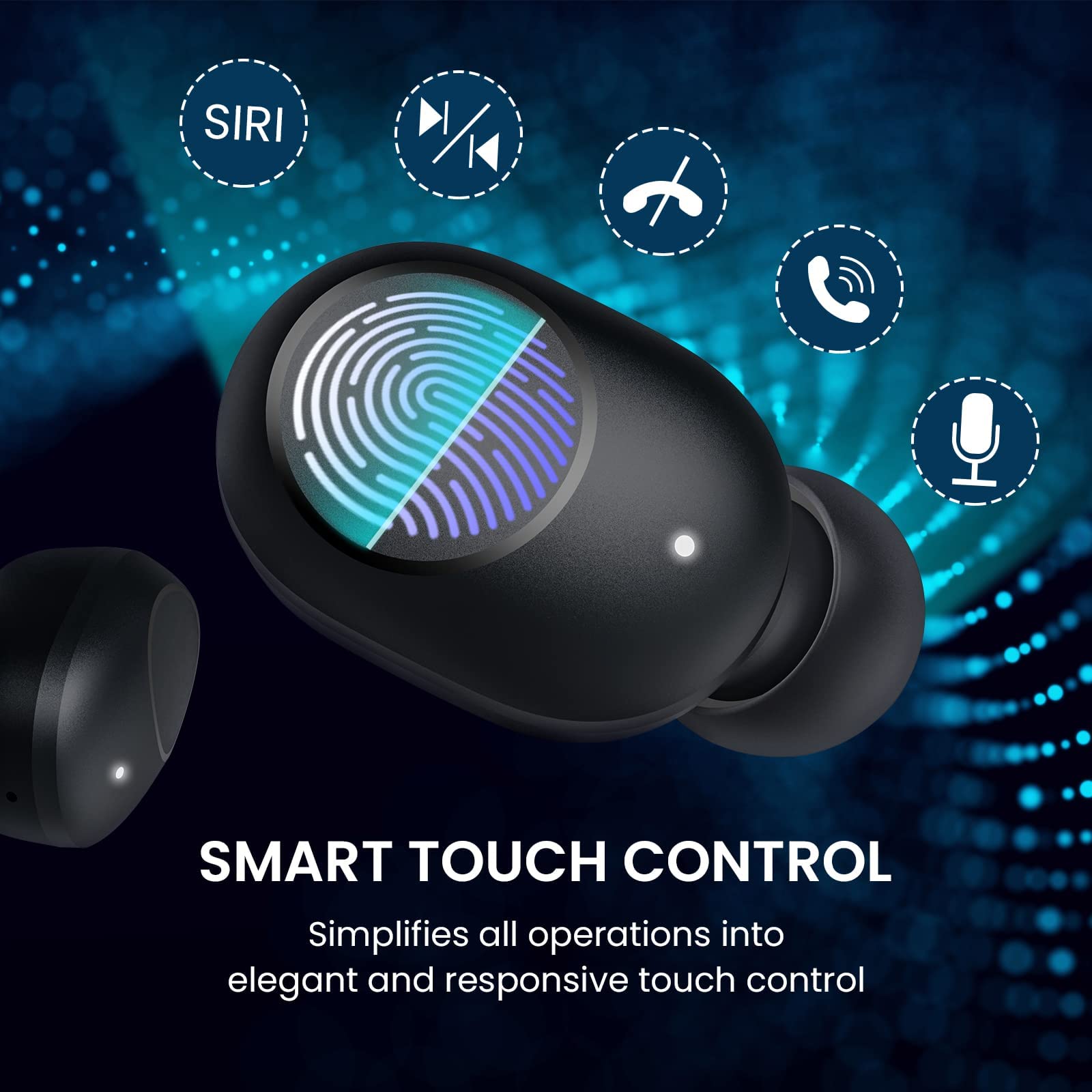 HAYLOU GT5 True Wireless Earbuds, Bluetooth Headphones with Wireless Charging Case and Mic for iPhone Android, Low-Lantecy Game Mode, Clear Sound, in-Ear Stereo Earphones for Work/Home (Black)