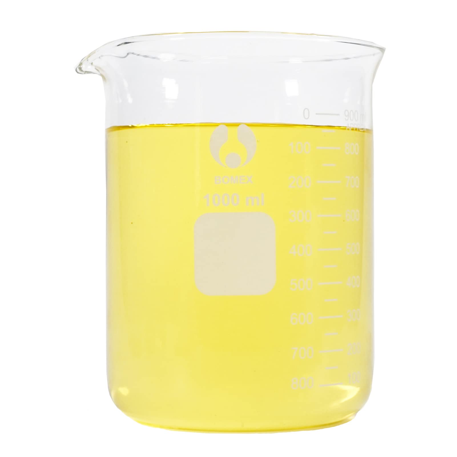 Bomex Scientific 1000ml Glass Beaker 3.3 Borosilicate Glass Double Scale GraduatedâŚ