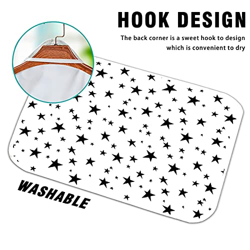 Baby Diaper Changing Pad,31.5'' X 43.3''Washable Reusable Breathable Leak Proof Infant Portable Travel Nappy Multi Function Washable Mat for Home and Outdoor (White Star)