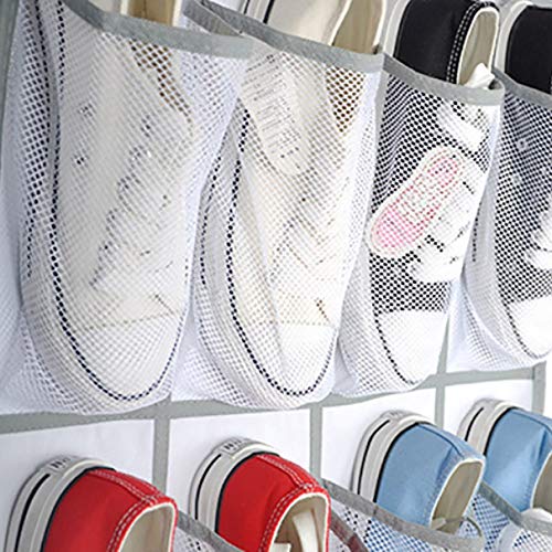 Isabelvictoria 24 Pocket Shoe Organizer Door Hanging Shoes Storage Wall Bag Closet Holder Family Save Space Organizer Home Decoration