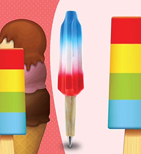 Planet Pens Bundle of Cute Treats: Sparkle Pink Donut, Vanilla Cone Ice Cream, & Ice Treat Novelty Pens - Fun Unique Office Supplies Ballpoint Pens For School & Office - 3 Pack