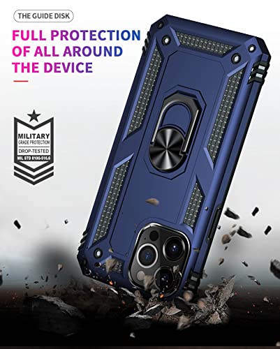 ADDIT Phone Case for iPhone 12/iPhone 12 Pro, [ Military Grade ] 15ft. Drop Tested Protective Case with Magnetic Car Mount Ring Holder Stand Cover for iPhone 12/iPhone 12 Pro 6.1" - Blue