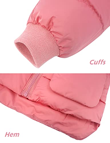 Happy Cherry Toddler Winter Warm Jacket Down Comfortable Coat Hoody Puffer Outwear Cartoon Cotton Hoodies Soft Solid Autumn Jackets Thick Windproof Coat 3-4 Years Pink