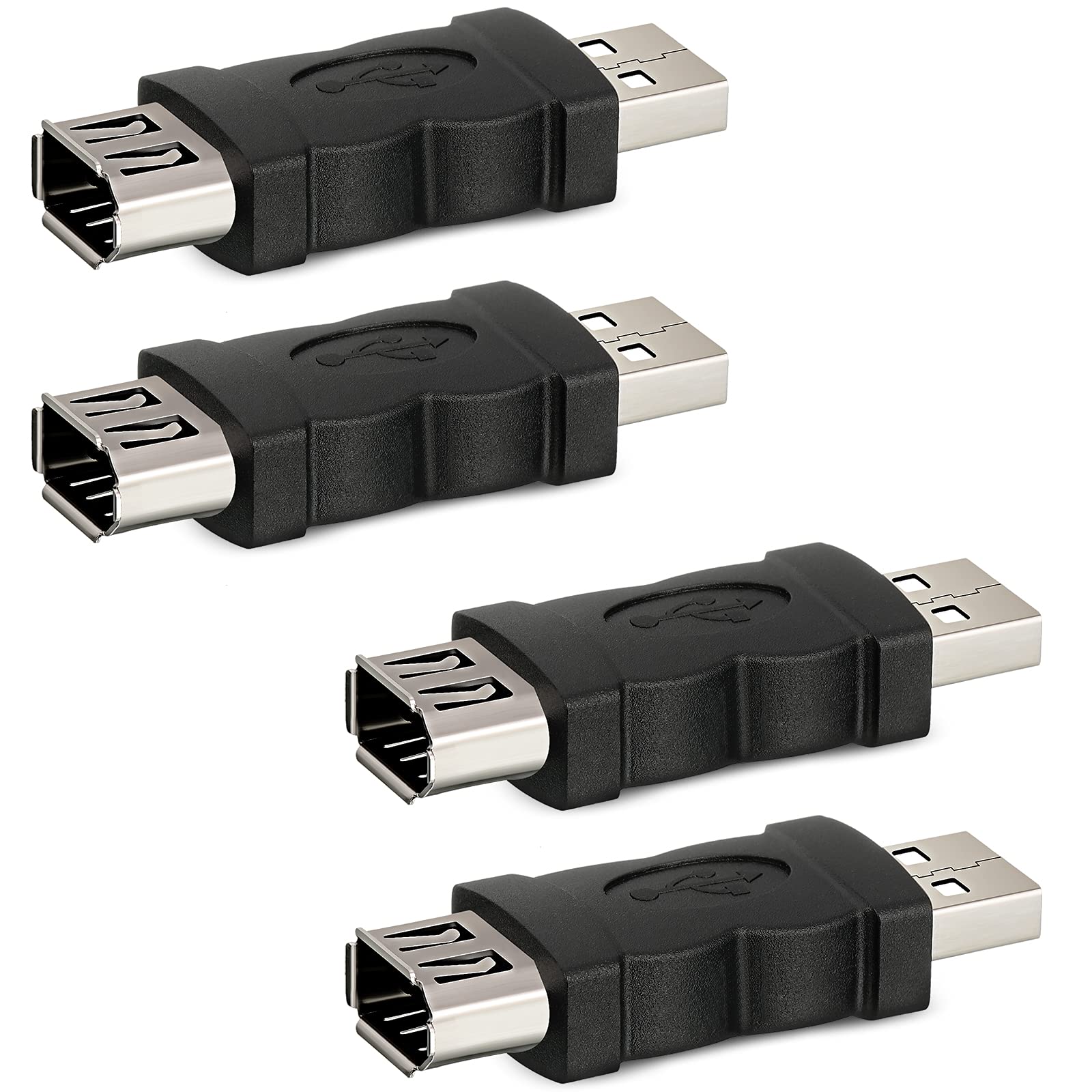 Fiada 4 Pieces Firewire 6 Pin USB Adapter, Female F to USB M Male Cable Converter, Compatible with Digital Cameras, Printers, MP3 Players, Cellular Phones
