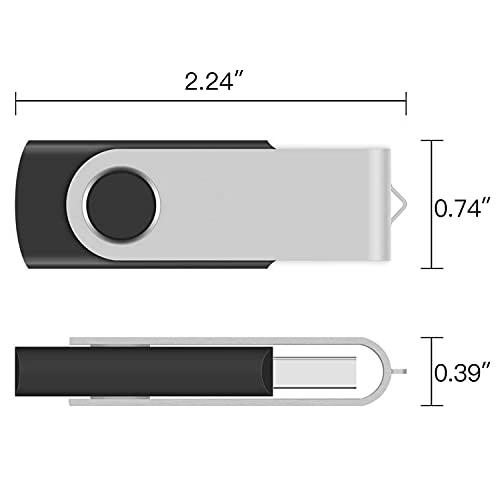 32GB USB Flash Drives 5 Pack, TYSHCY 32 GB USB 2.0Thumb Drives Swivel Memory Stick Jump Drive Zip Drive with LED Light for Data Storage Backup, Black