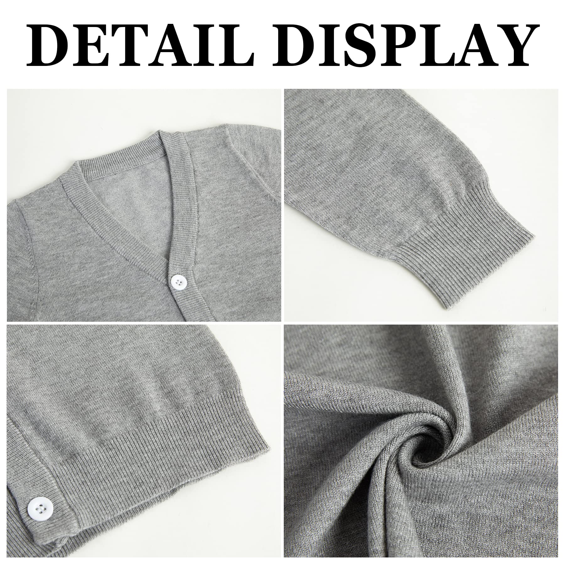 Baby Boys Girls V-Neck Cardigan Kids Button Up Long Sleeve Knitted Sweater Jacket for Infant Toddler