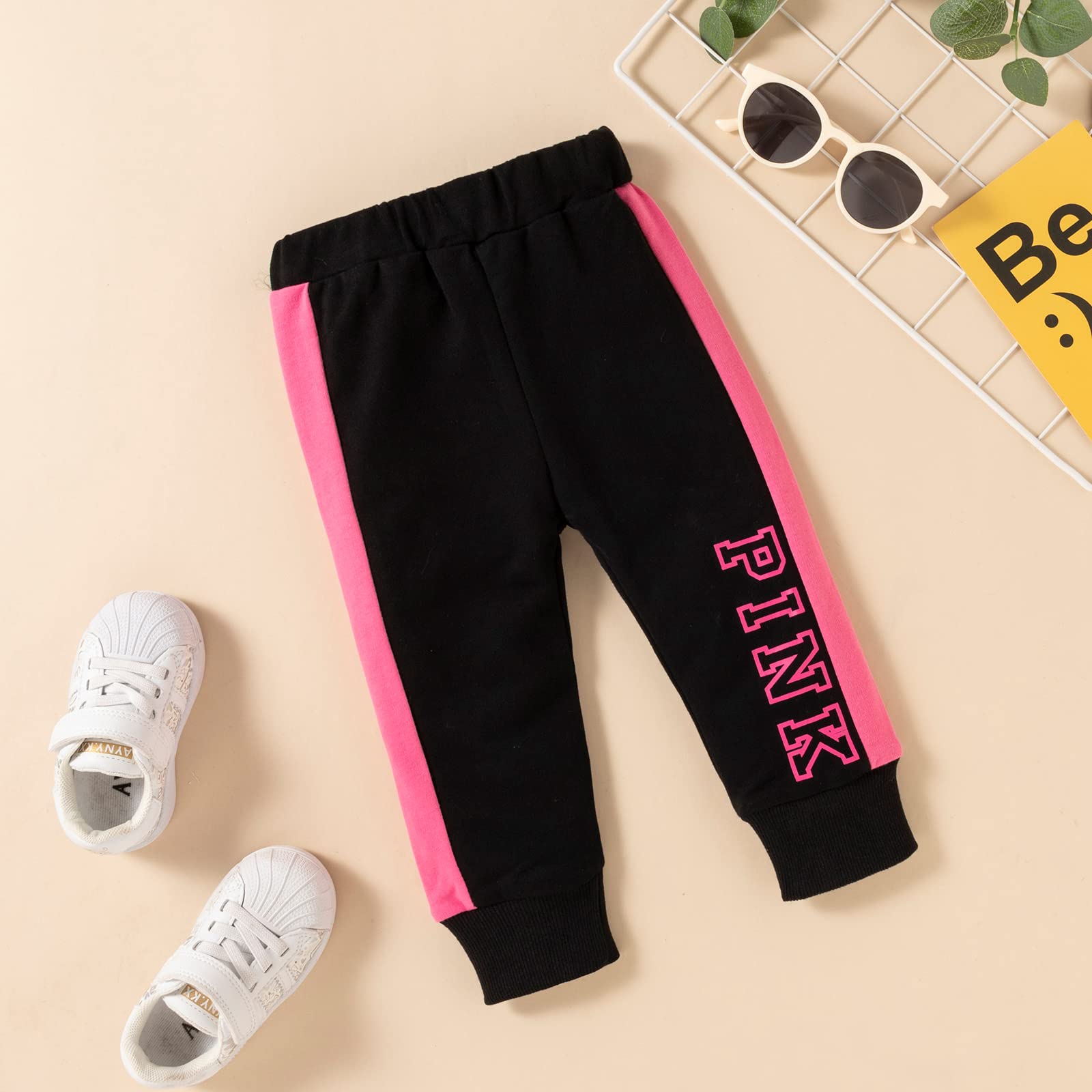 U·nikaka Toddler Girl Clothes Sweatshirt Outfits Sweatsuit Winter Fall Sweatpants Pant Clothing Set Black 18-24 Months