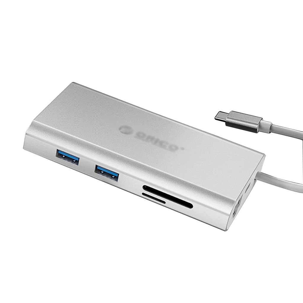 Port Expander USB C Docking Station for USB C Device USB C Hub 8 in 1 with 4K HDMI, VGA, 60W PD, 2 USB 3.0, Ethernet, SD/TF Card Reader USB Splitter