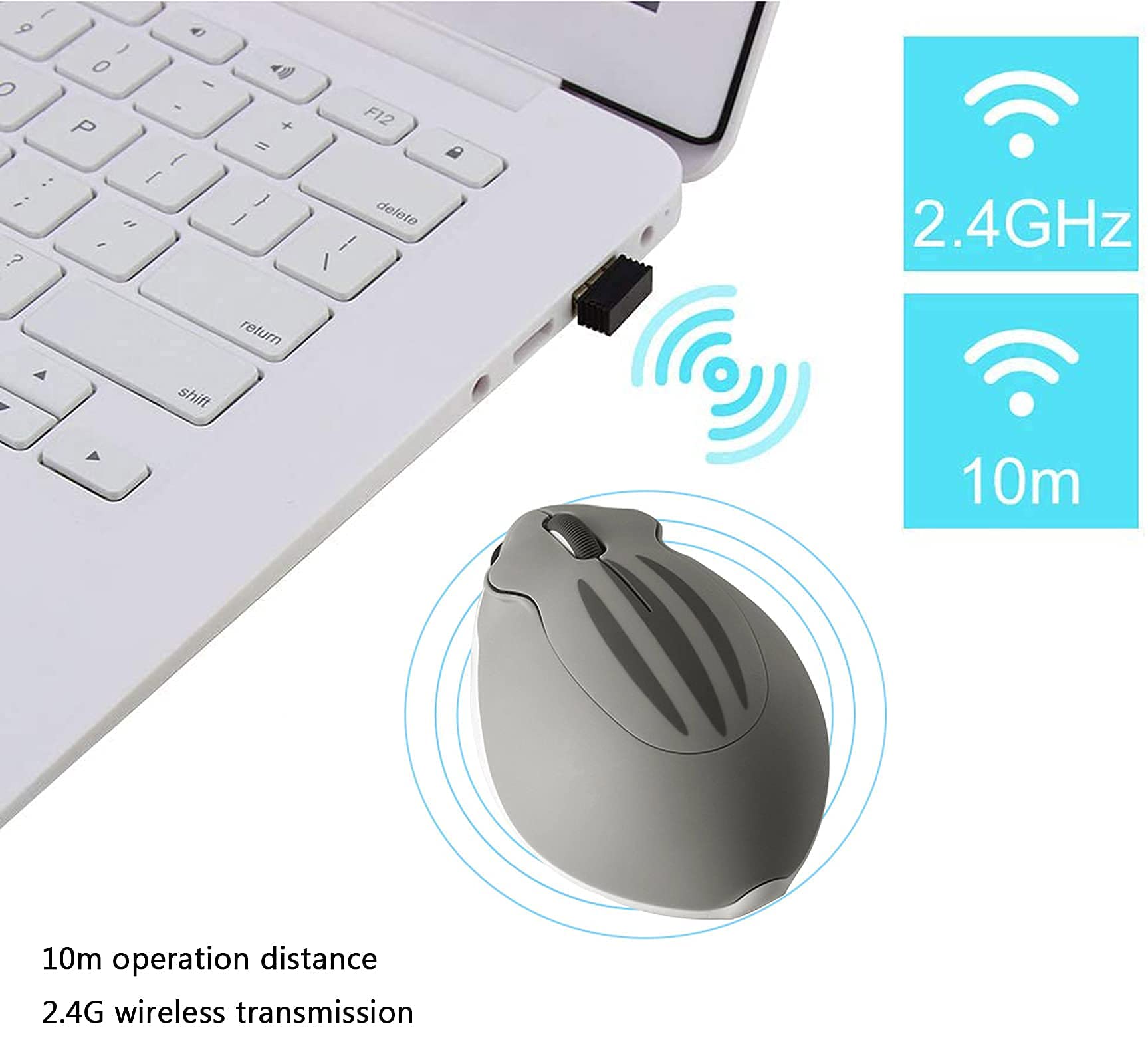 Wireless Mouse Cute Cartoon Animal Hamster Shape Silent Mouse Portable 1200DPI USB Cordless Mice for PC Mac Laptop Computer Gift for Kids Woman Adults