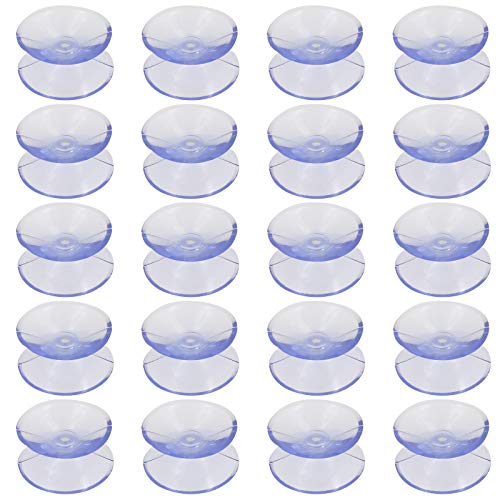 Jiozermi 20 PCS Double Sided Suction Cups Without Hooks Sucker Pads for Glass Plastic 20mm/0.8 Inch