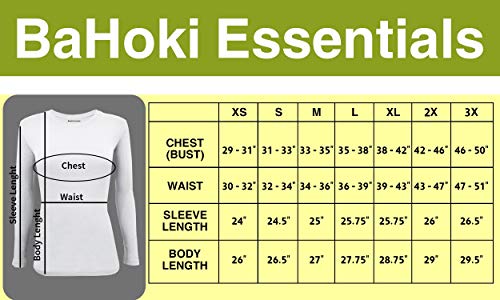BaHoki Essentials Long Sleeve Undershirts for Scrubs - Great Stretch and Layering Piece - Multipurpose and Durable (White, M)