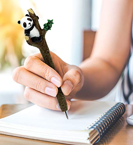 Planet Pens Bundle of Cute Giraffe, Elephant, Panda, & Sloth Novelty Pens - Ballpoint Pens Colorful Zoo Animals Writing Pens Instrument For School & Office - 4 Pack