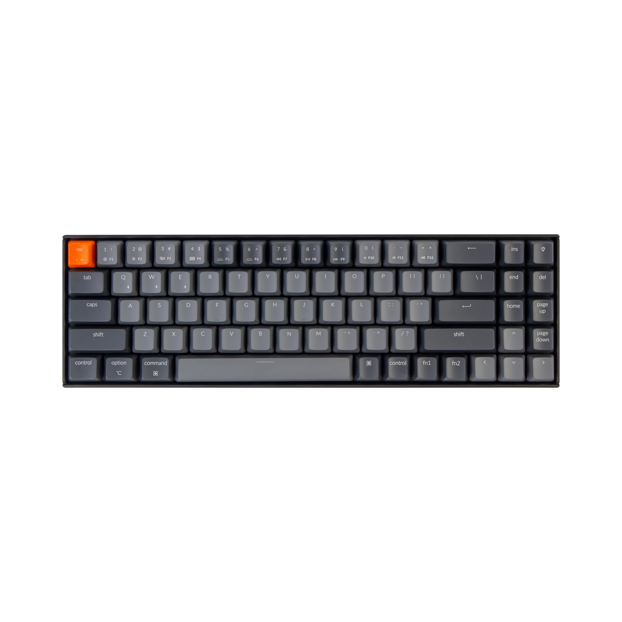 Keychron K14 70% Layout 72 Keys Bluetooth Wireless/USB Wired Mechanical Gaming Keyboard for Mac with Gateron G Pro Red Switch/Multitasking/White LED Backlight Computer Keyboard for Windows Laptop