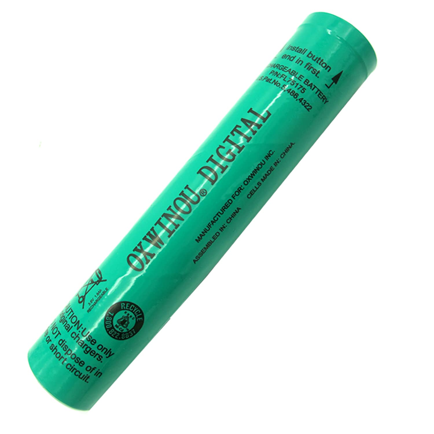 OXWINOU Battery Compatible with streamlight Stinger Battery 75175 hp xt ds led sdfl-c852 3.6 Volt 1.8ah Rechargeable Battery Stick (NiCd 3.6V 1800mAh) 2-Pack Batteries