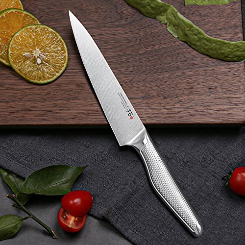 TURWHO Chef Utility Knife 6 inch Ultra Sharp Food Knife with Ergonomic Hollow Handle German Stainless Steel Small Kitchen Knife for Cooking Chopping