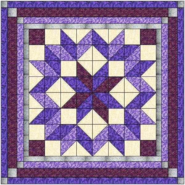 Material Maven Easy Quilt Kit Carpenters Wheel Purple Passion!!