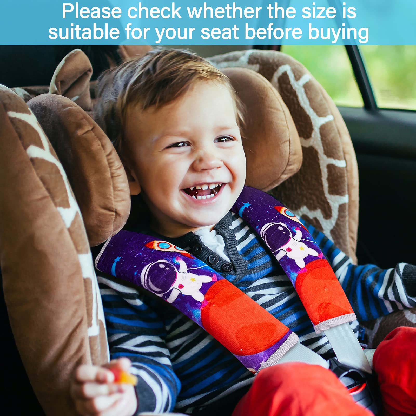 Car Seat Strap Covers for Baby Kids Car Seat Strap Pads Soft Car Seat Shoulder Strap Pads 2 Pack Car Seat Neck Cover Toddler Neck Pad Protector