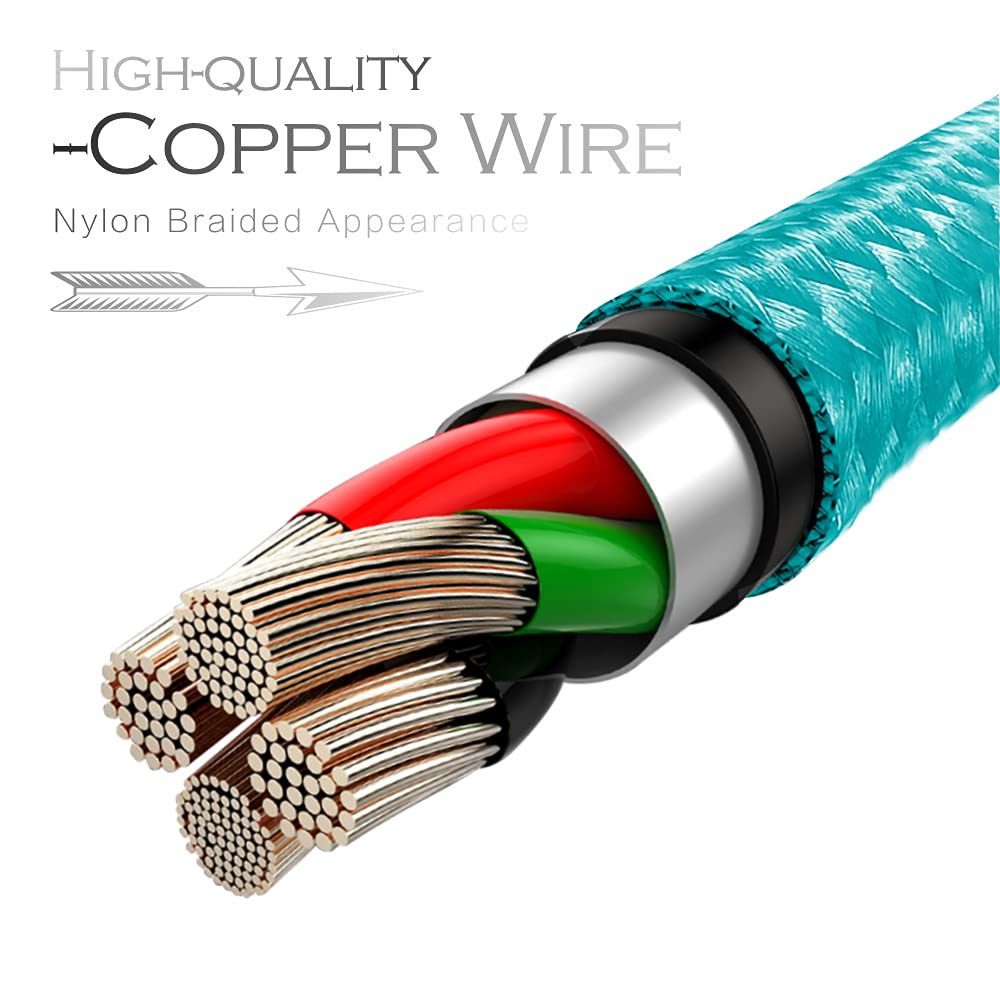 Jeercor Lightning Cable 10FT MFi Certified iPhone Charger 90 Degree Nylon Braided Fast Charging Long for iPhone 12/12pro/11/11pro/XS/MAX/XR/X/8P/8/7P/7/6(3-Pack)