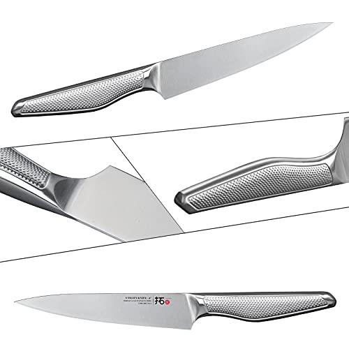 TURWHO Chef Utility Knife 6 inch Ultra Sharp Food Knife with Ergonomic Hollow Handle German Stainless Steel Small Kitchen Knife for Cooking Chopping