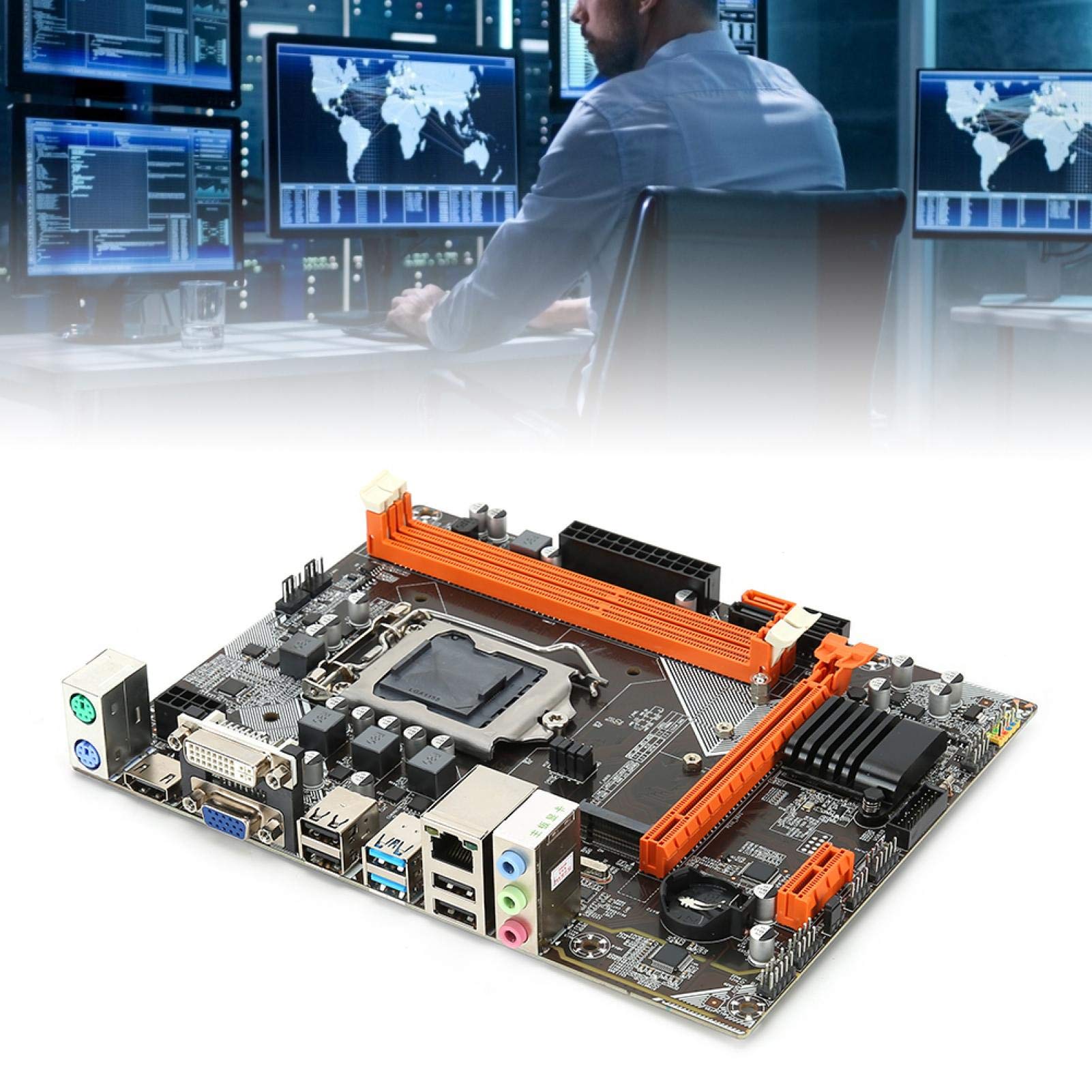 Kafuty-1 B75 Desktop Computer Motherboard, LGA 1155 DDR3 CPU Mainboard Support NVME+NGFF Dual Mode Hard Disk, SATA3.0/USB3.0/6-Channel Audio Chip