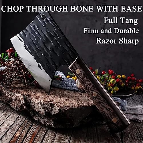 Omesio Meat Cleaver Heavy Duty Bone Chopper Bone Cleaver Meat Bone Cutter butcher knife for bone cutting Cleaver Knife Big Chopper Cutting