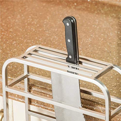ZSQAI Storage Rack Multifunction Stainless Steel Knife Holder Storage Rack Kitchen Supplies