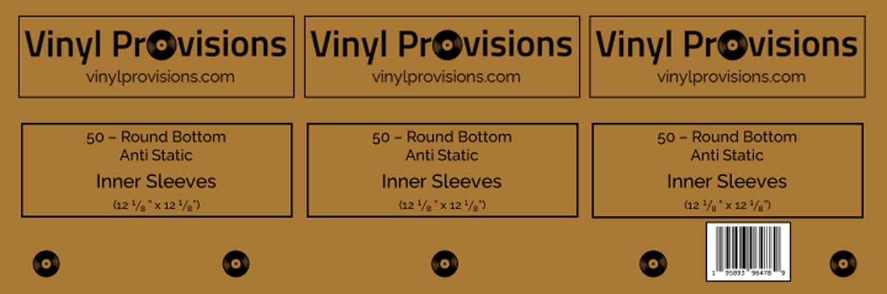 Vinyl Provisions 50 Round Bottom Inner Record Sleeves - VINYL PROVISIONS