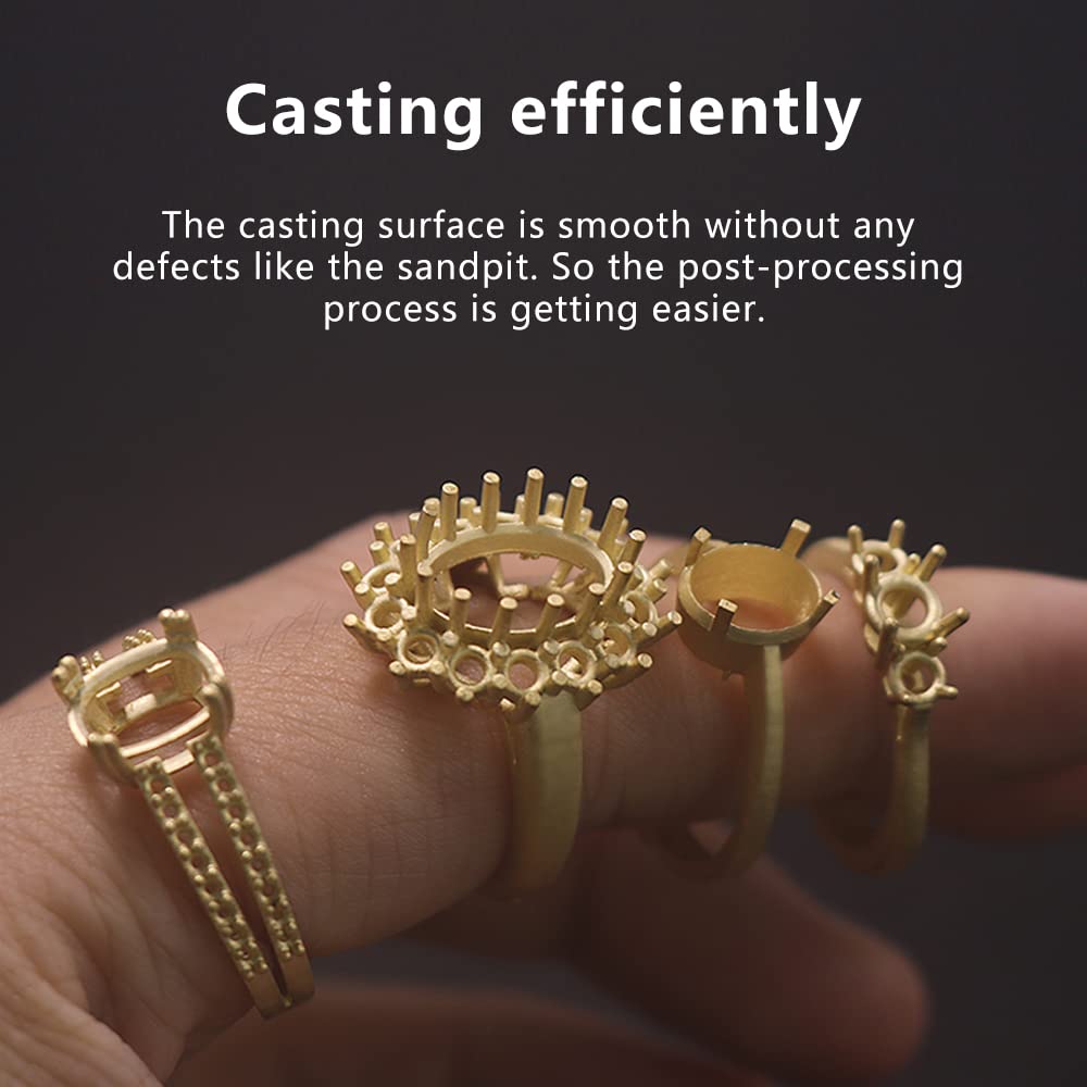 IFUN Jewelry Casting Resin for 405nm LCD DLP Printing-Easy to Print Use and Burn High Resolution- 3D Printer Photosensitive Castable Resin Liquid- Green 500g