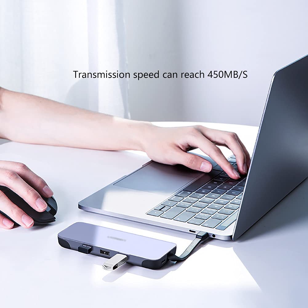 Port Expander 9 in 1 USB C Hub Adapter USB-C Splitter with 4K HDMI, 1080P VGA,100W PD, 3 USB 3.0 Ports,SD/TF Card Reader, Ethernet USB Splitter