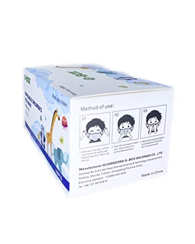 G-BOX [Public Company Kids Face Masks, Children's Face Masks Disposable, 3-Layer, Cute Cartoon Patterns(100-pcs) (Plain Pink)